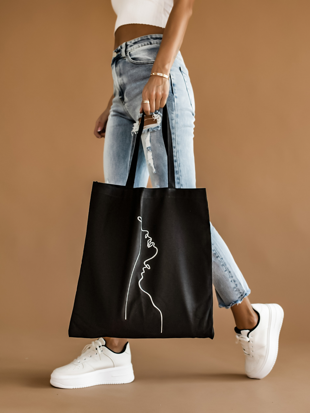 Černá plátěná taška VISAGE | Erika Fashion