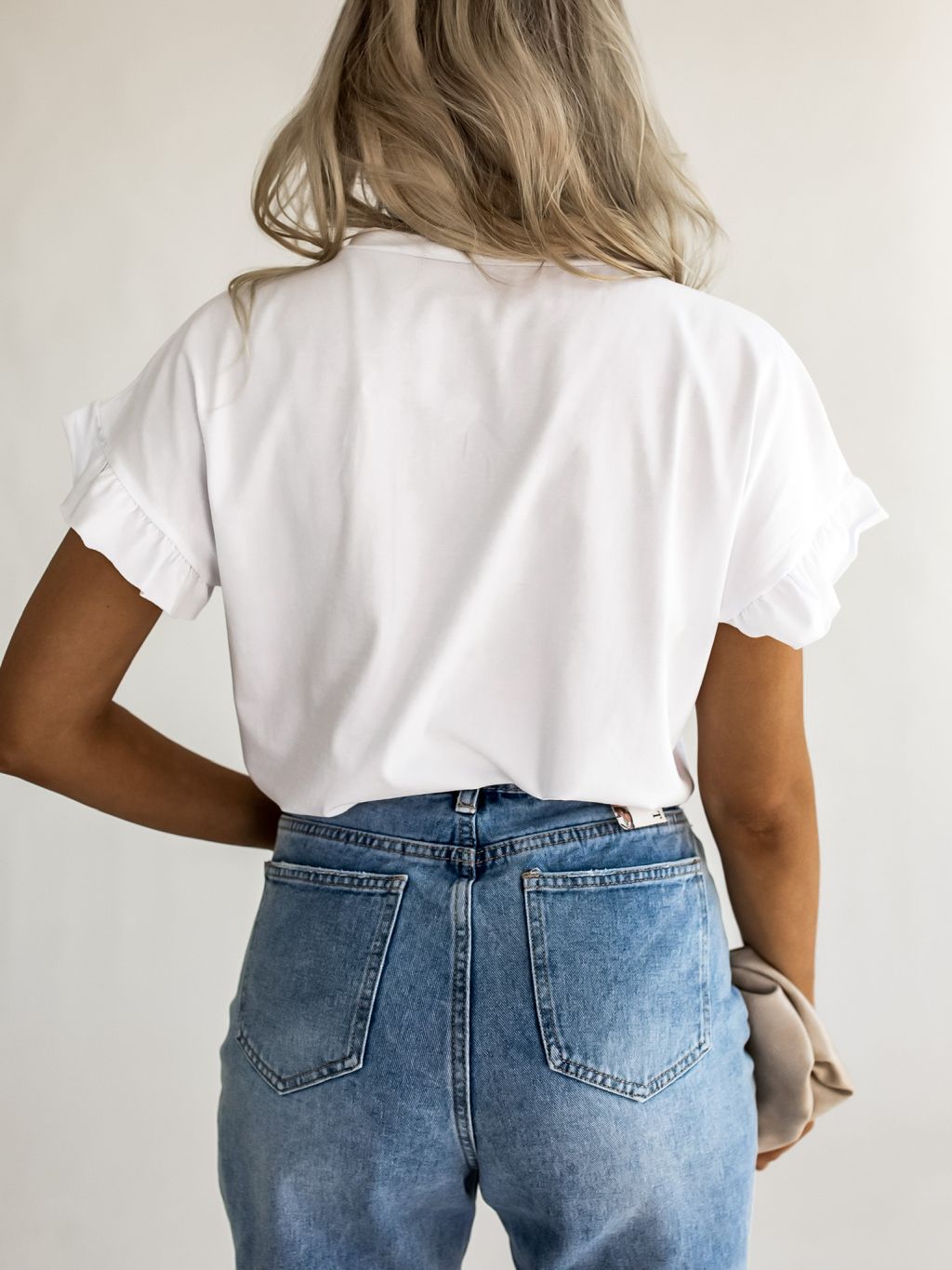 Bílé triko IDEAL s kapsičkou | Erika Fashion