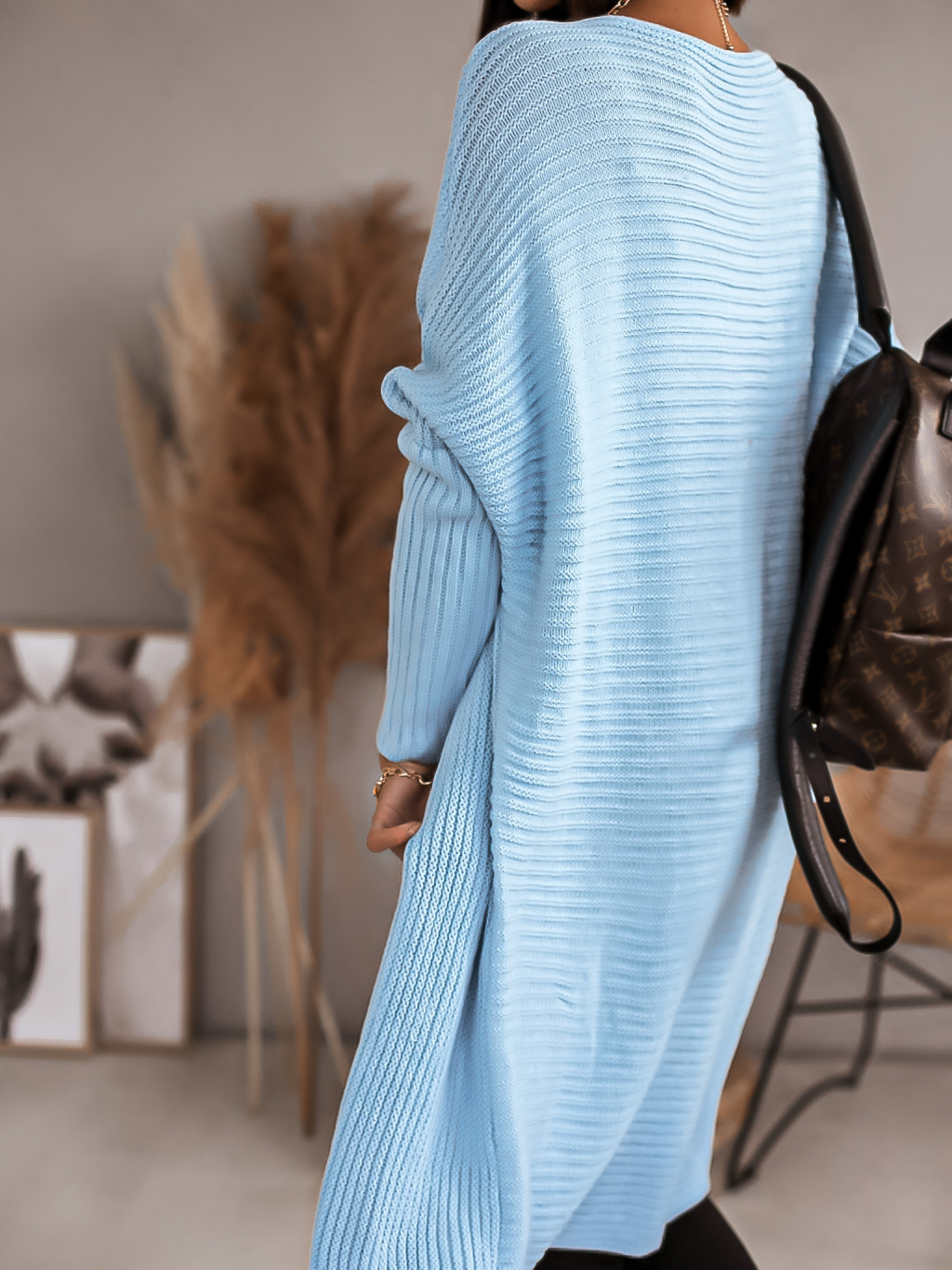 Světle modrý pletený cardigan CHOICE | Erika Fashion