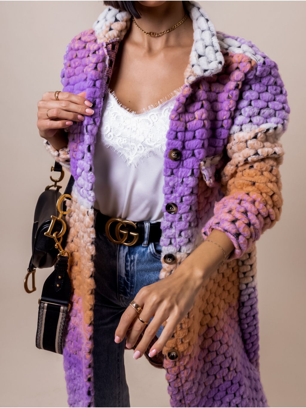 Fialový kabátek BALZAK | Erika Fashion
