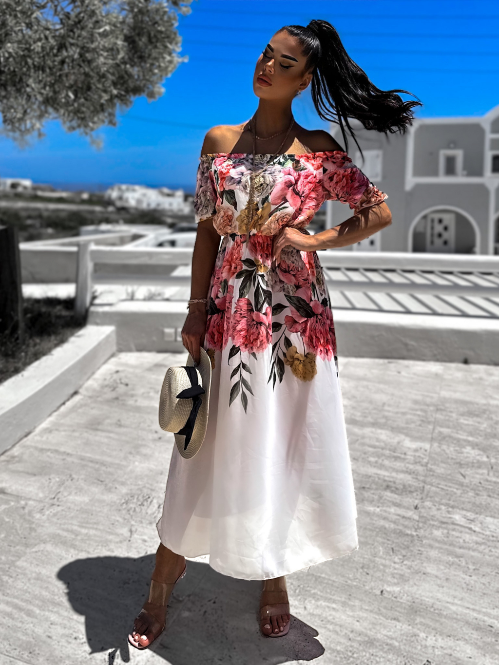 Bílé elegantní šaty IDONE | Erika Fashion