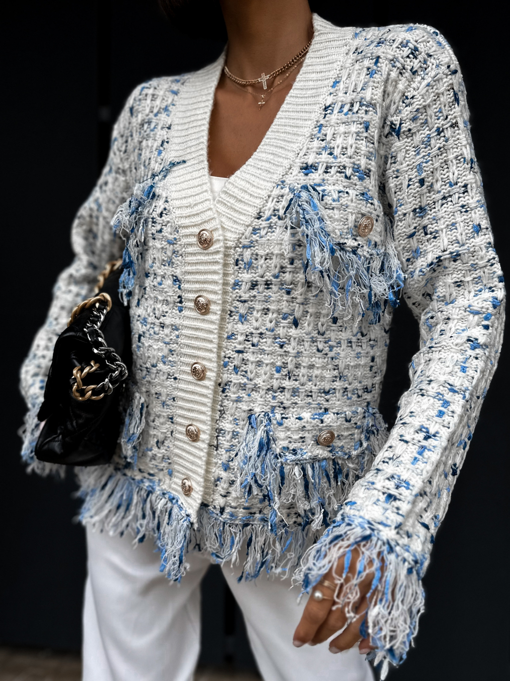 Bílý blejzr COKEN s knoflíky | Erika Fashion